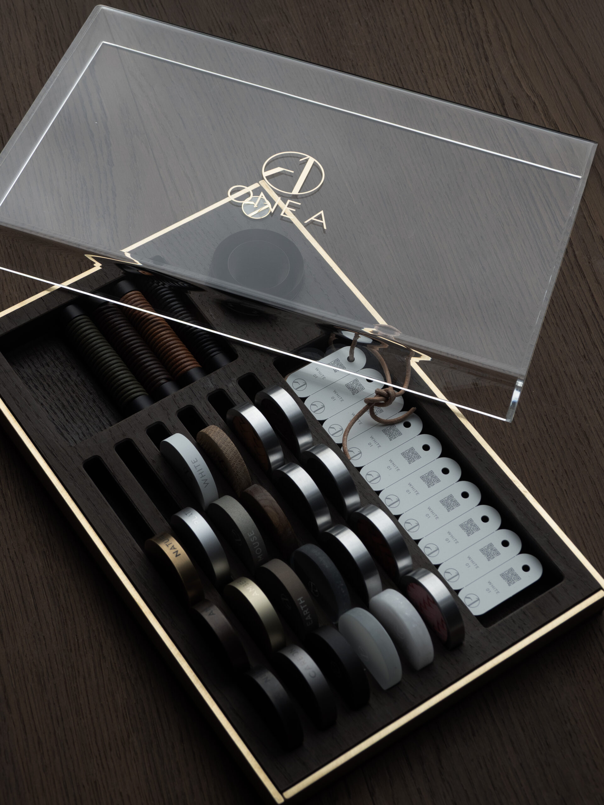 Material Collection by ONE A: A box full of samples for our products