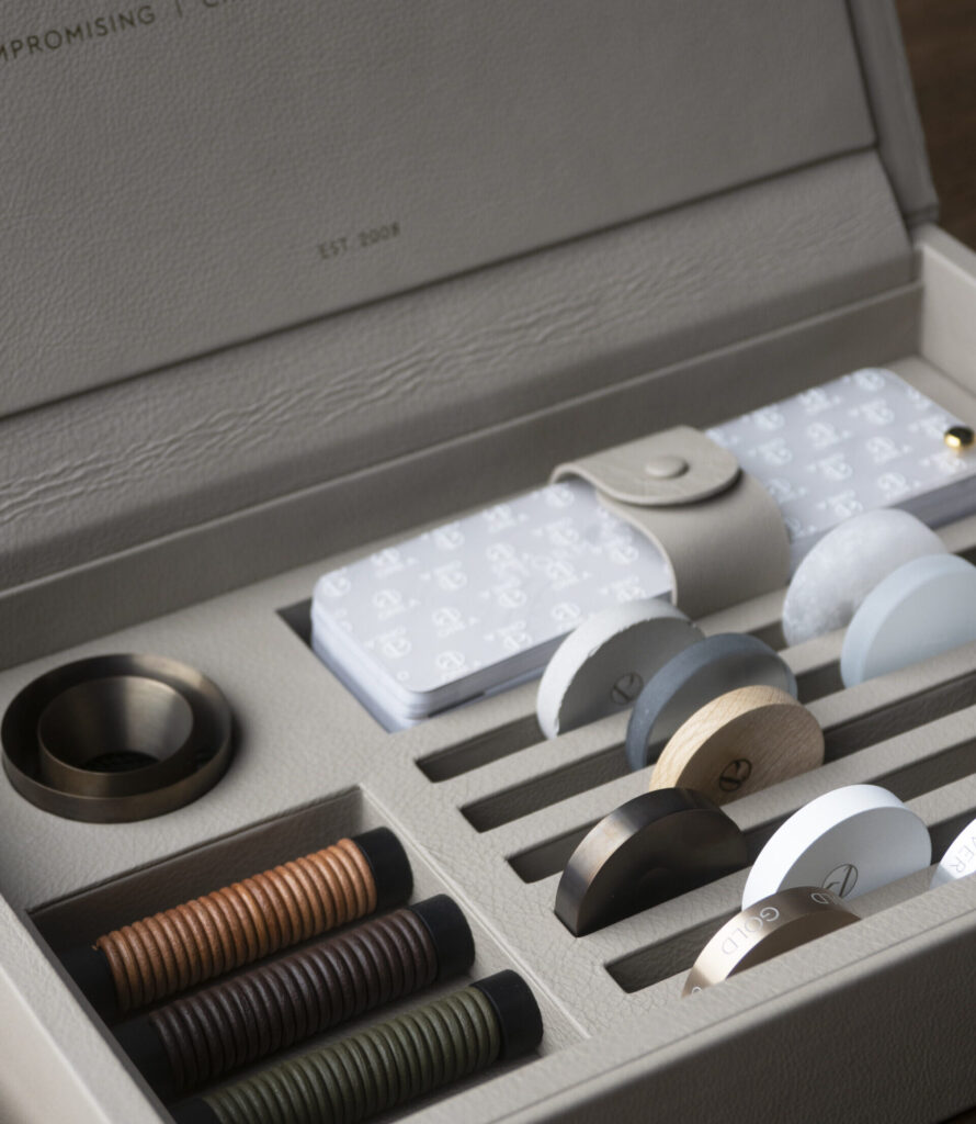 Material Collection by ONE A: A box full of samples for our products