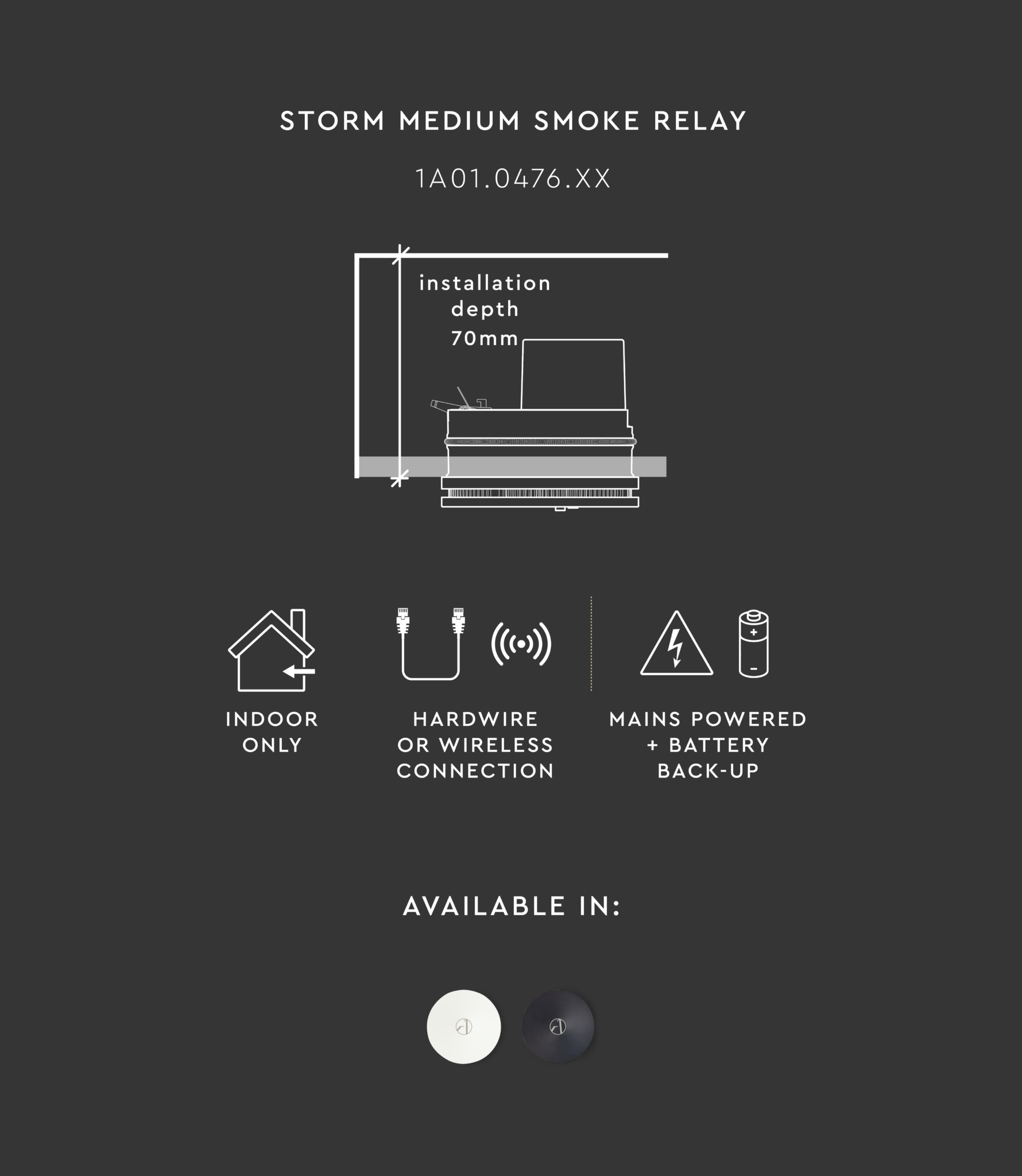 STORM Medium smoke detector with relay output - Be inspired